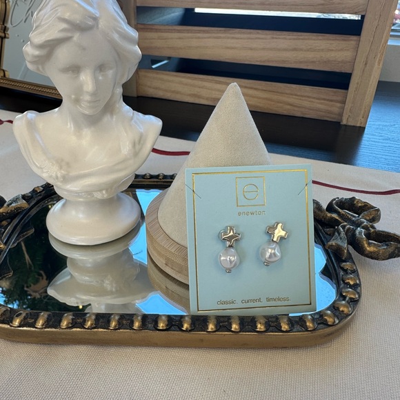 enewton | Jewelry | Enewton Signature Cross Silver Stud Earrings Pearl ...